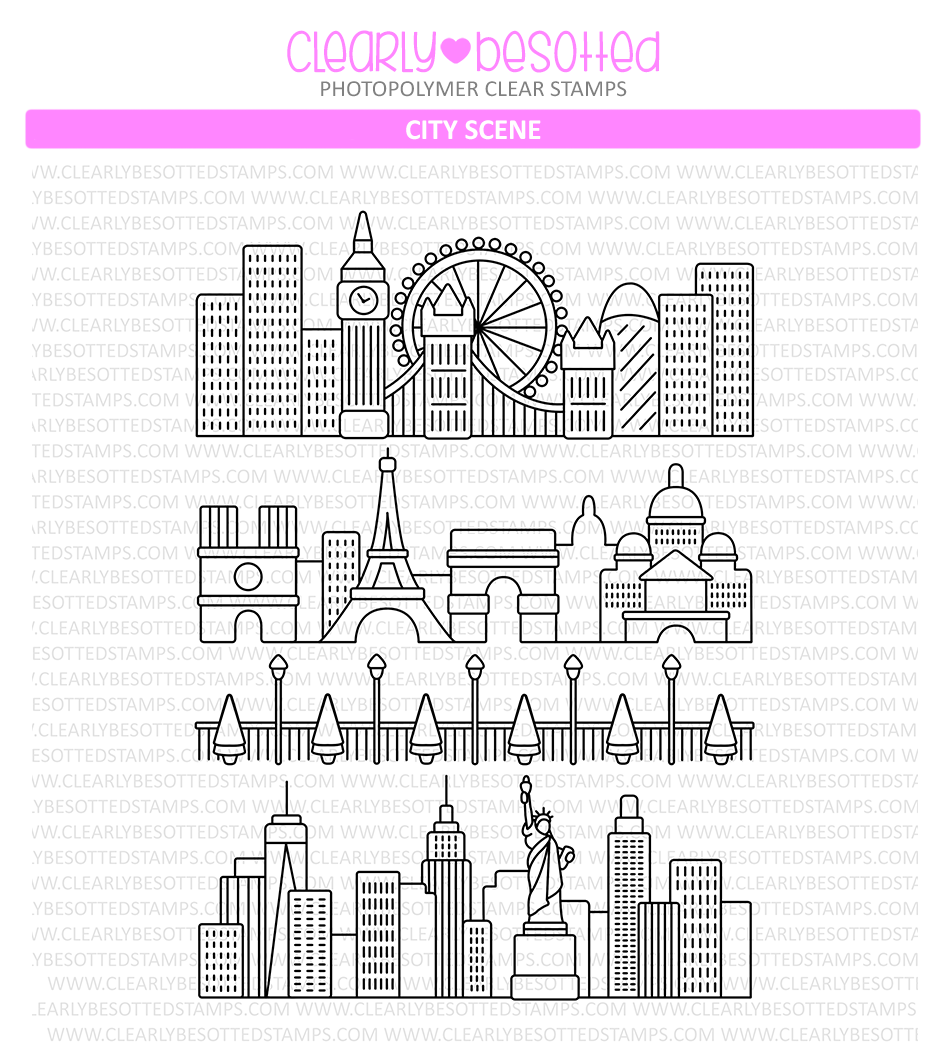 City Scene – Clearly Besotted Stamps