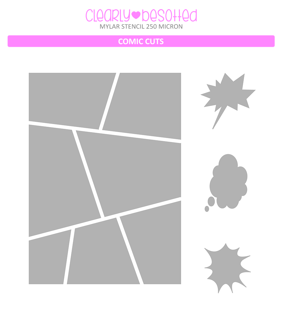 Comic Cuts Stencil – Clearly Besotted Stamps
